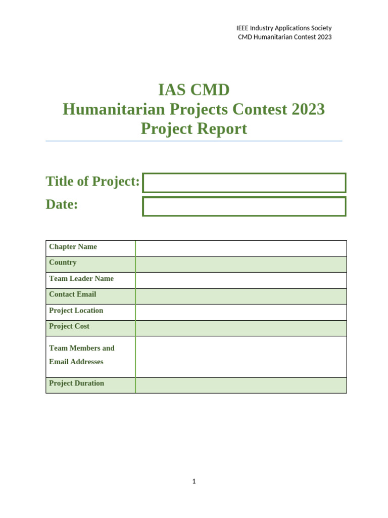 IEEE Humanitarian Contest 2023 Report | PDF