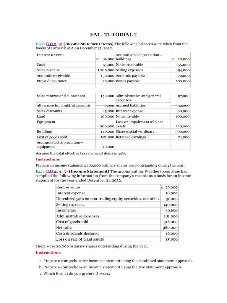 Fa1 - Tutorial 2 | PDF