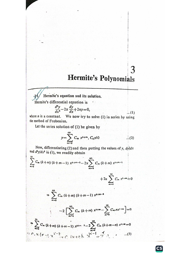 Hermite's Polynomials | PDF