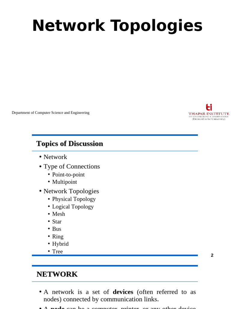 2 Network Topologies | PDF | Network Topology | Computer Network