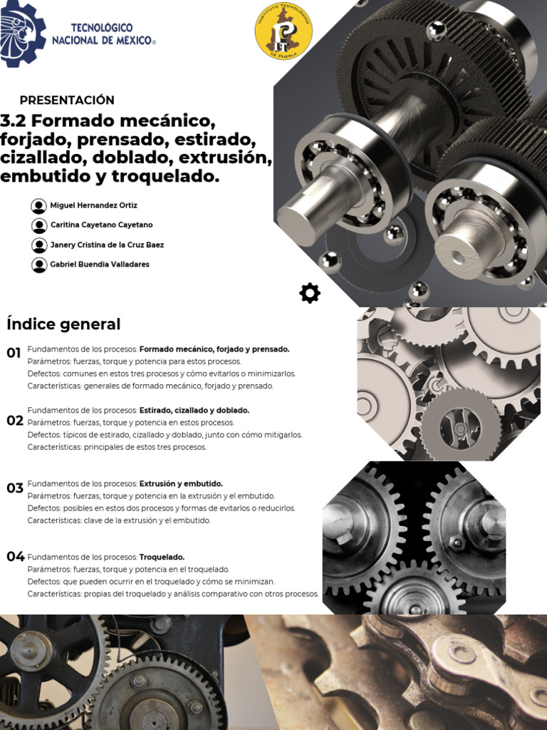 Procesos de Formado Mecánico en Manufactura | PDF | Extrusión | Forjar
