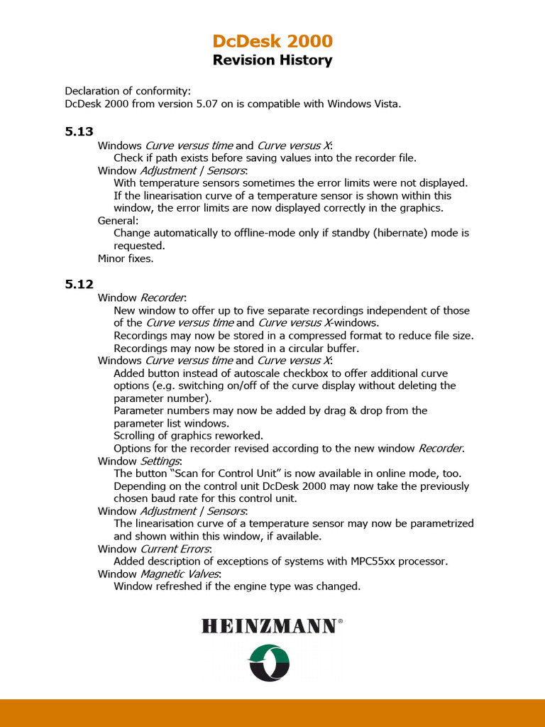 DcDesk 2000 - Revision History | PDF | Parameter (Computer Programming) | Computing