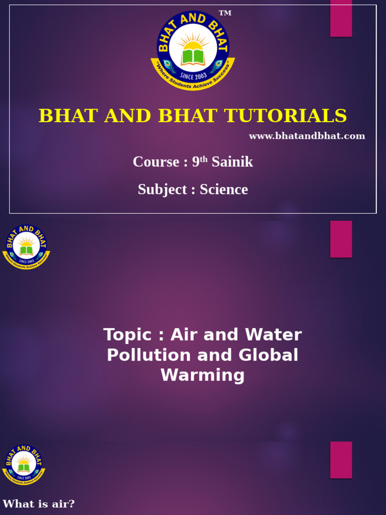 Science-Pollution (Air and Water) and Global Warming | PDF | Atmosphere ...