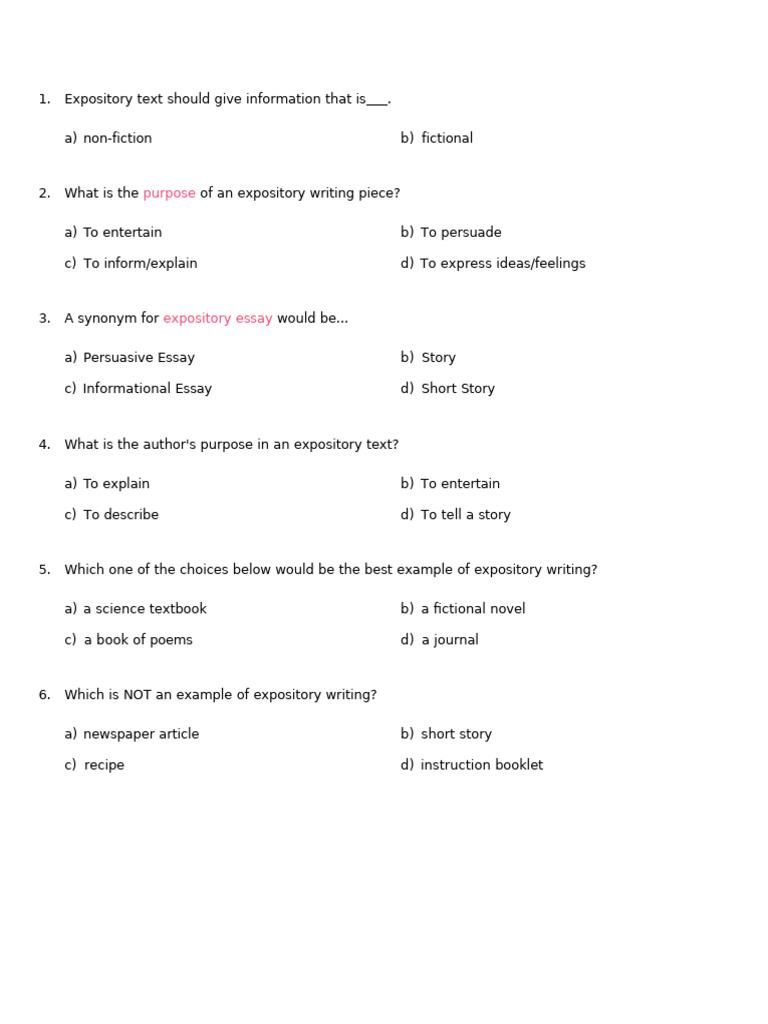 Understanding Expository Writing Basics | PDF