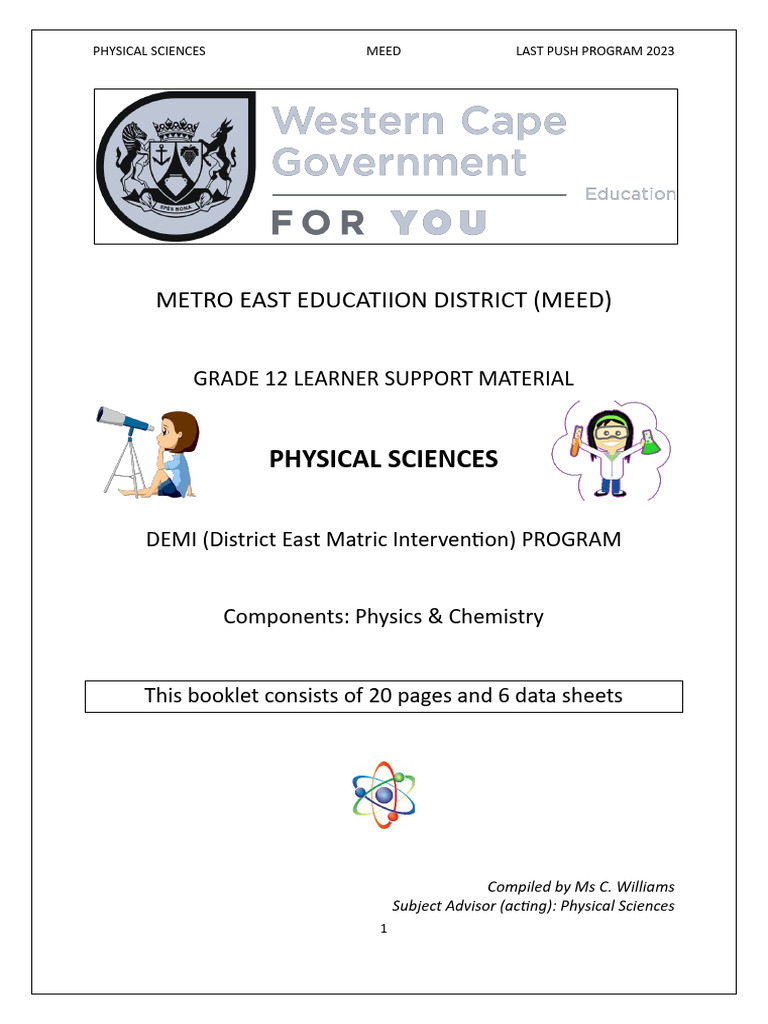 Grade 12 Physical Sciences Support Guide | PDF | Force | Chemical Reactions