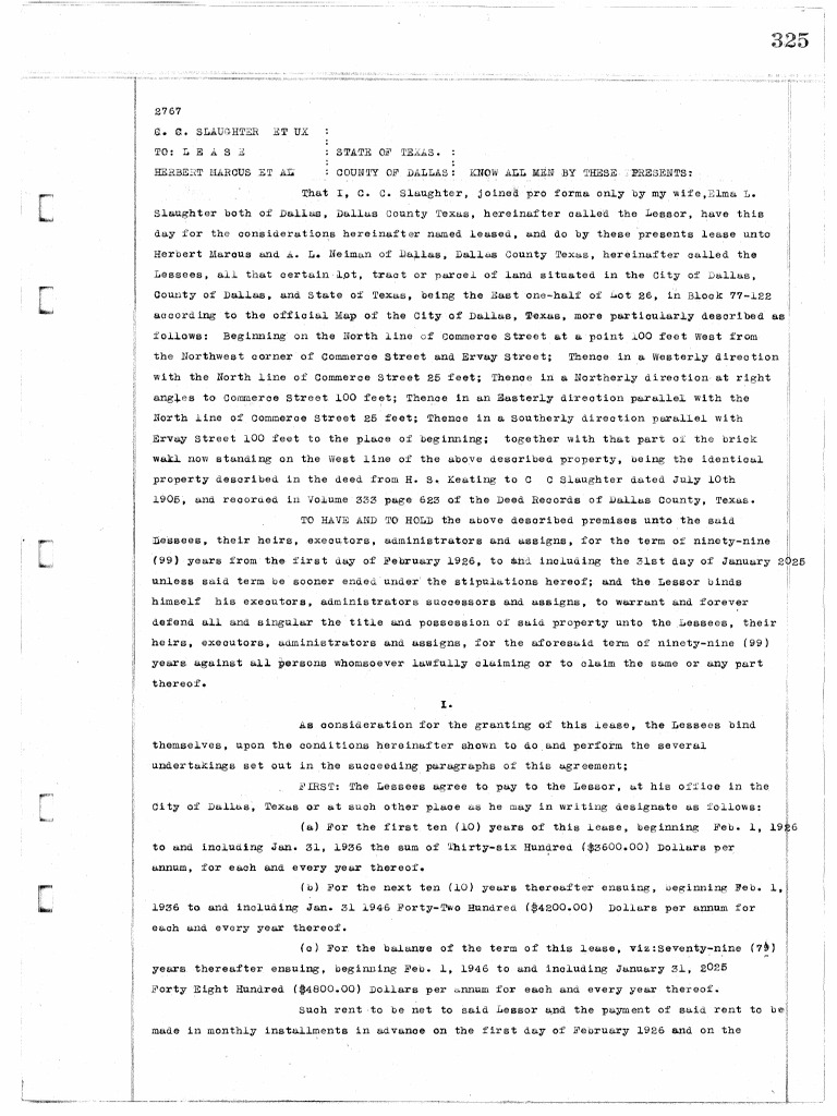 A 99-Year Deed With Neiman Marcus | PDF