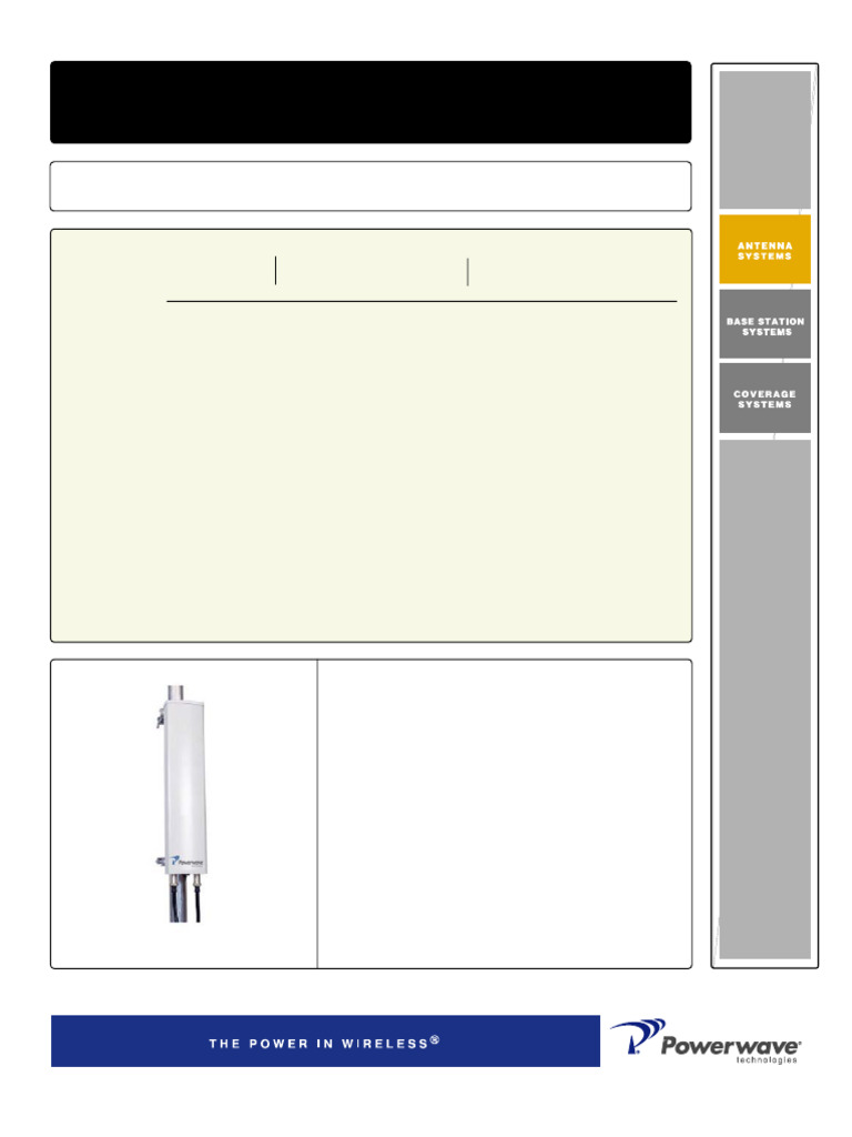 High Broadband Antenna: 90 2.0 M X-Polarized RET Antenna | PDF ...