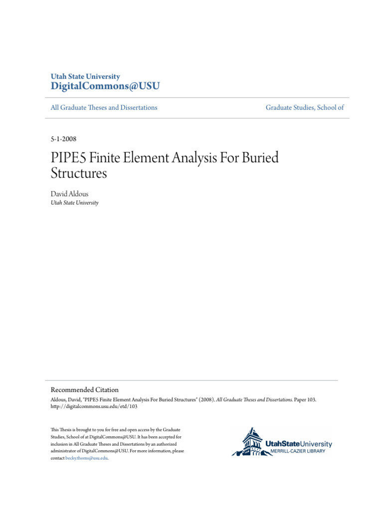 PIPE5 Finite Element Analysis For Buried Structures | PDF | Matrix ...
