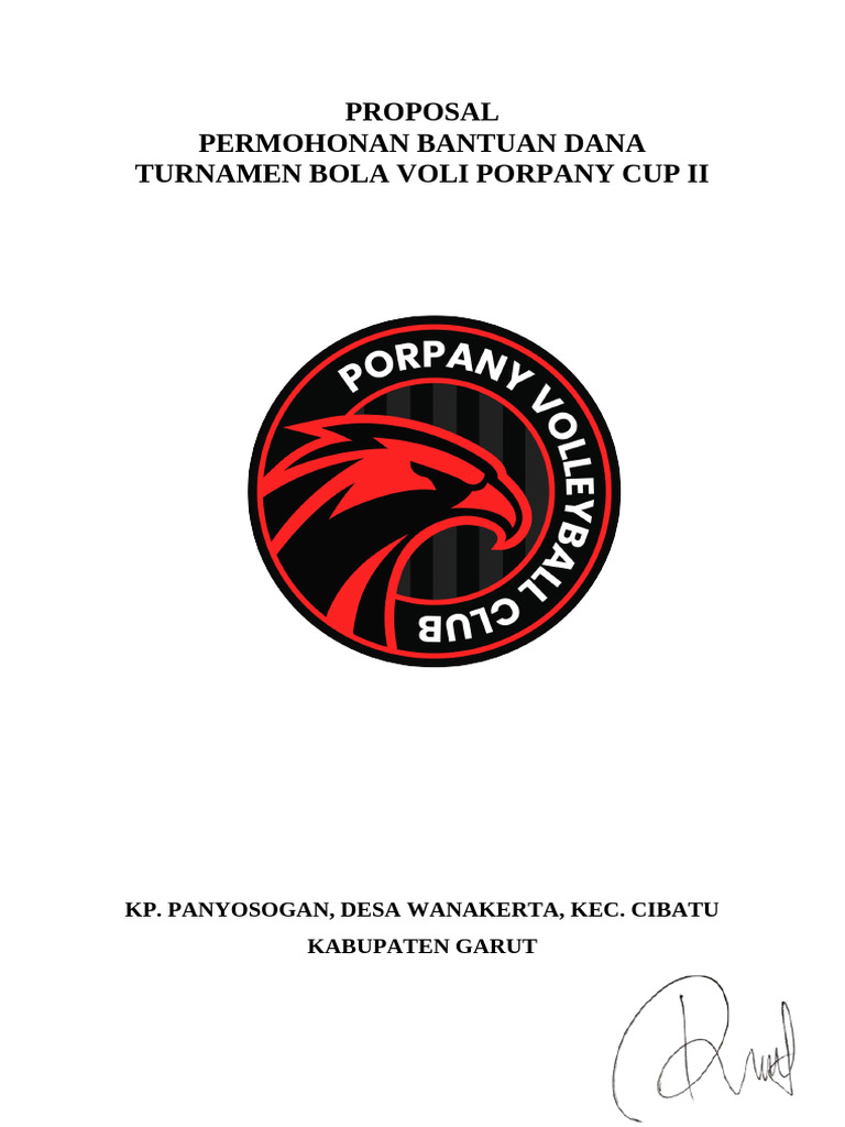 Proposal Turnamen Voli Porpany Cup | PDF