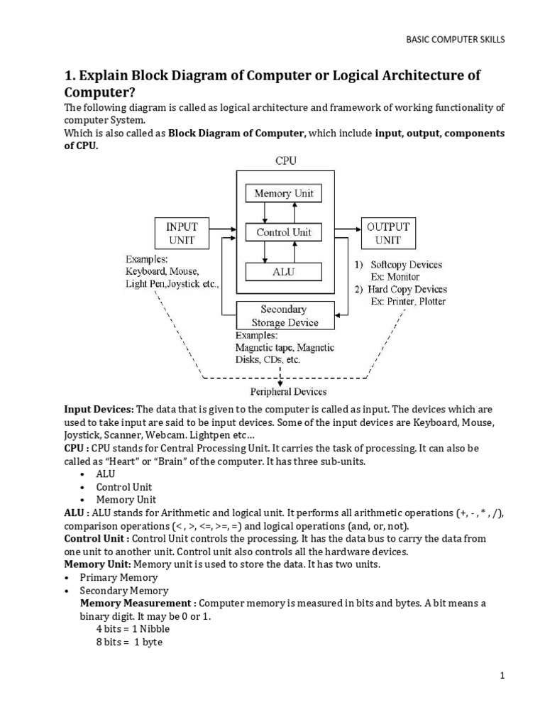 Basic Computer Skills - Edited | PDF | Computer Data Storage | Floppy Disk