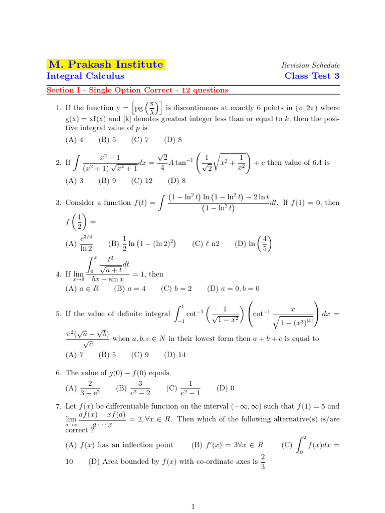 Integral Calculus 3 | PDF | Trigonometric Functions | Elementary Mathematics