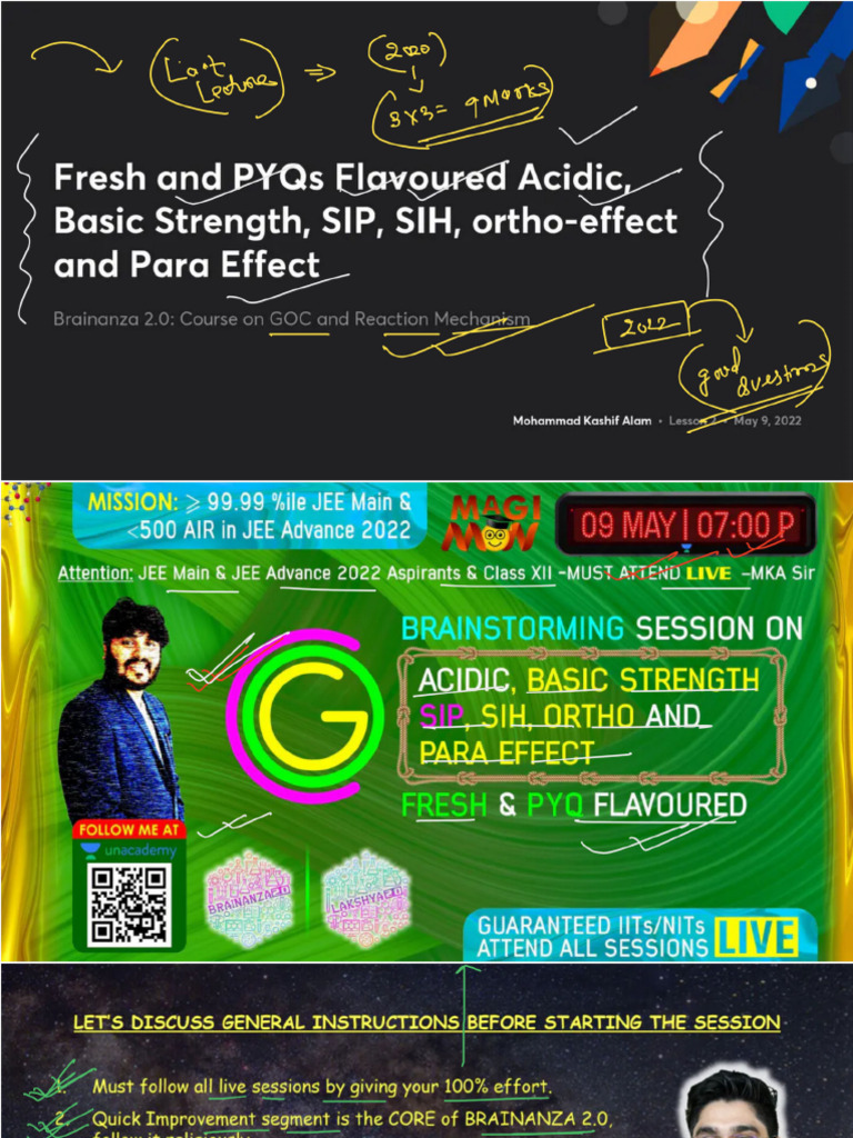 Fresh_and_PYQs_Flavoured_Acidic_Basic_Strength_SIP_SIH_orthoeffect_and_Para_Effect_with_anno | PDF