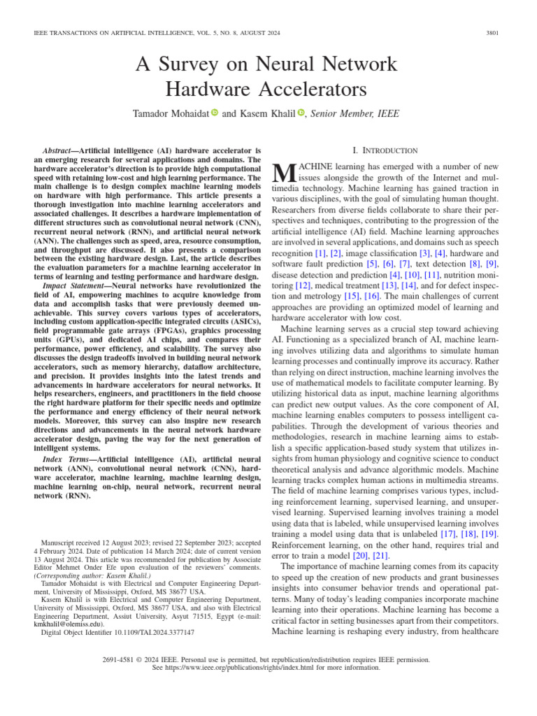 A_Survey_on_Neural_Network_Hardware_Accelerators | PDF | Deep Learning | Field Programmable Gate ...