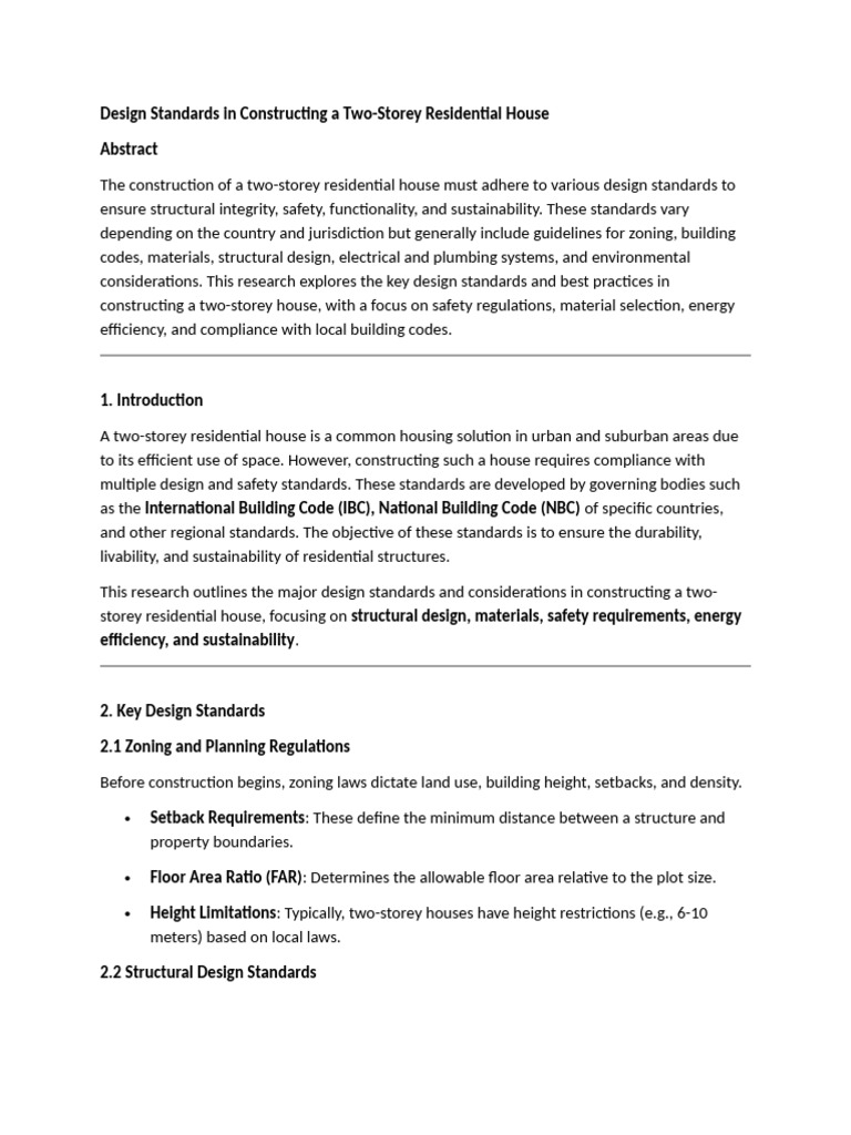 Design Standards for Two-Storey Homes | PDF | Deep Foundation | Concrete