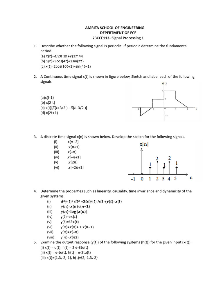 Signal Processing Exercises Guide | PDF