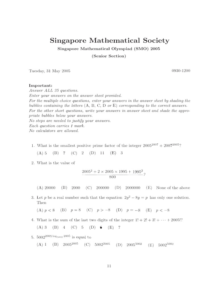 All SMO Questions (2005-2022) | PDF