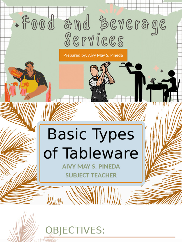 Week 3 and 4 Basic Types of Tablewares - Fbs | PDF | Tableware | Spoon