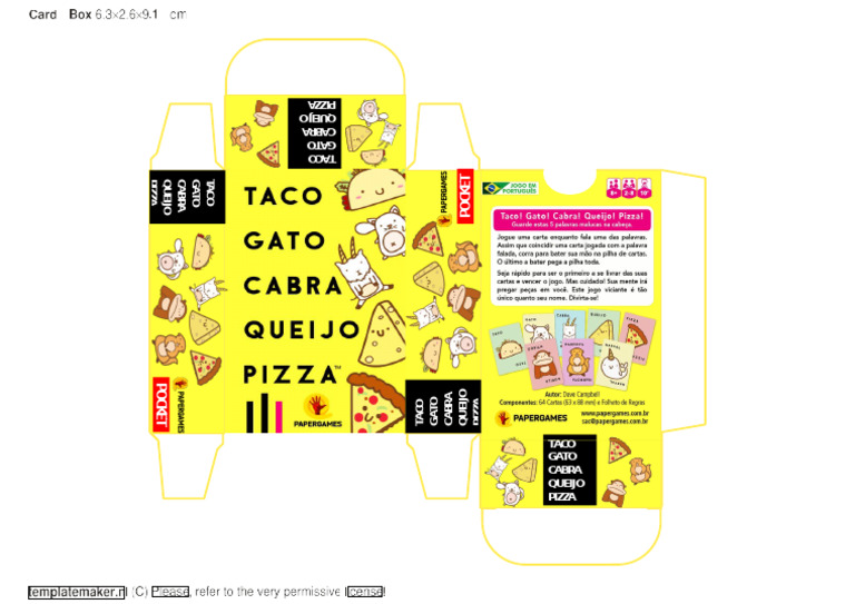 Taco Gato Cabra Queijo Pizza - Caixa - 1F | PDF