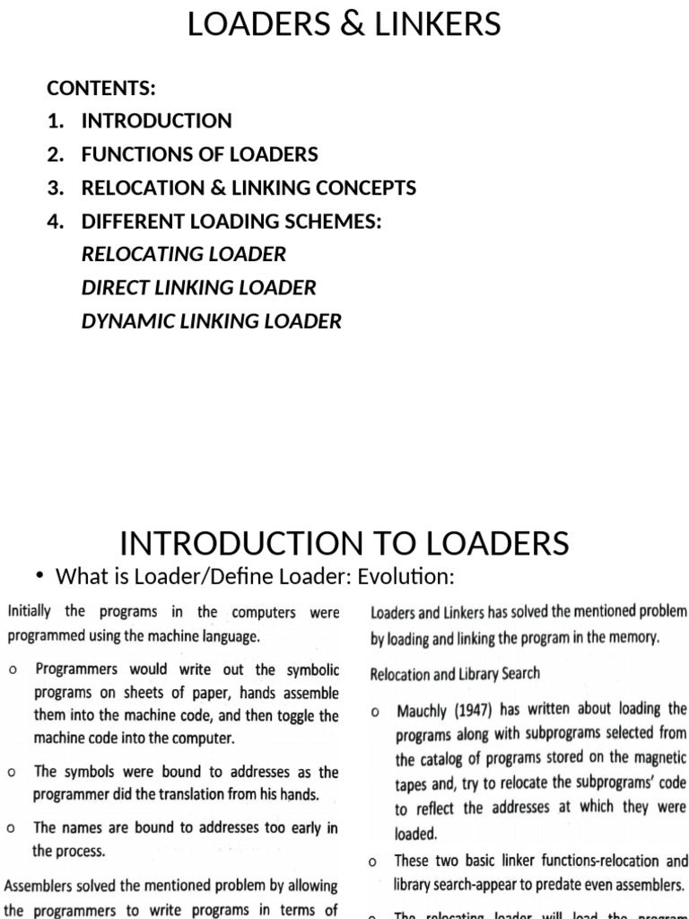 Module 4. Loaders & Linkers New With QA | PDF | System Software | Utility Software