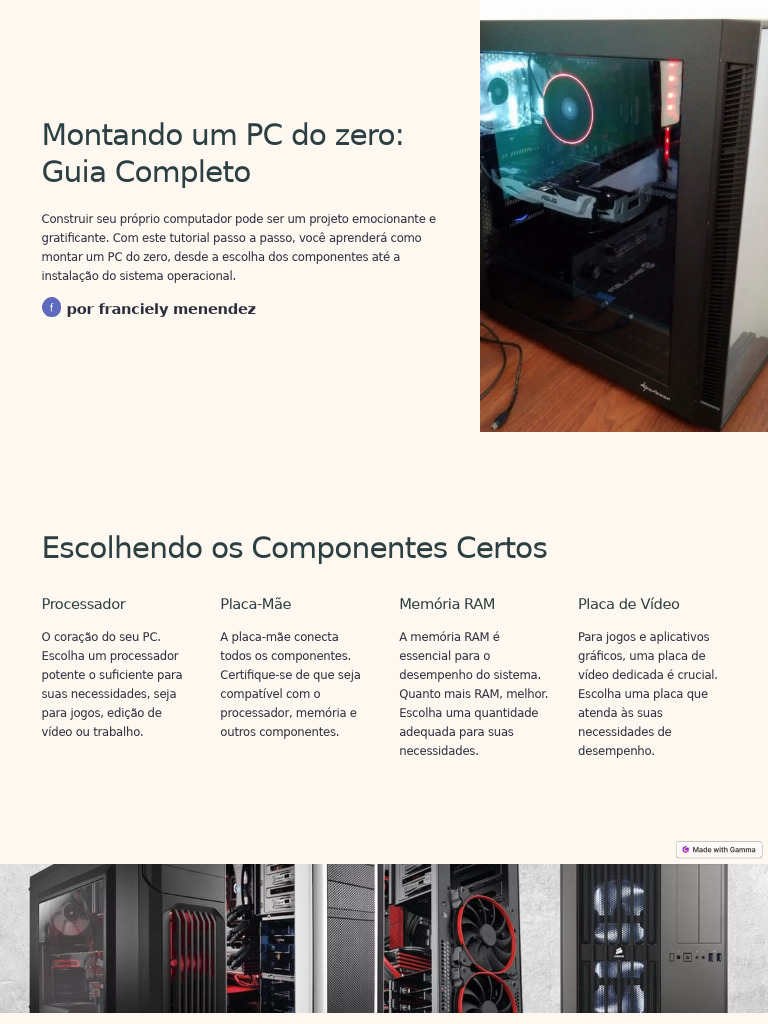 Montando Um PC Do Zero Guia Completo | PDF | PCs (computadores) | BIOS