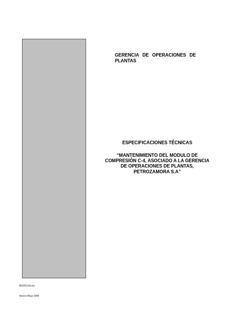 ESPECIFICACIONES TECNICAS REPARACION EQUIPOS MODULO C4 | PDF | Póliza de seguros | Rodamiento ...
