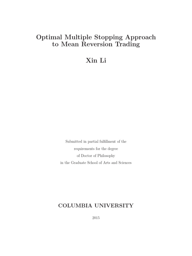 Li Multiple Stopping | PDF | Exchange Traded Fund