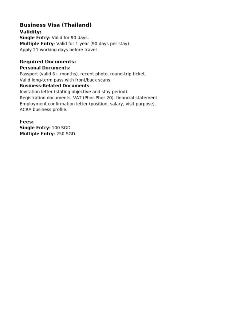 Thailand Visa Req | PDF