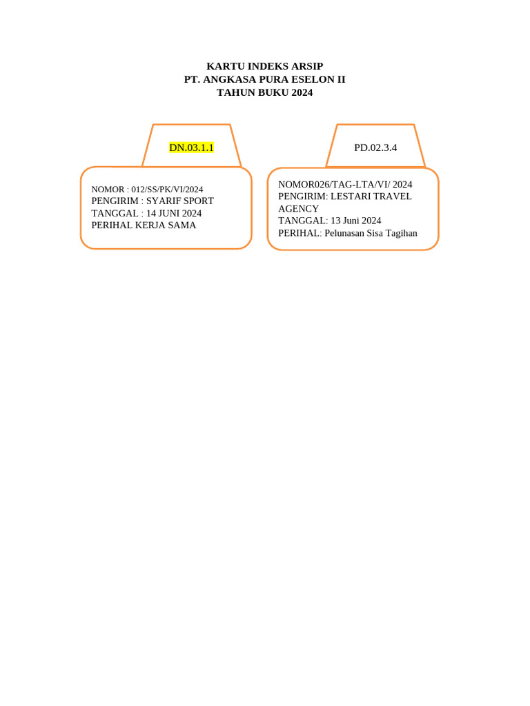 Kartu Indeks Arsip 1 | PDF