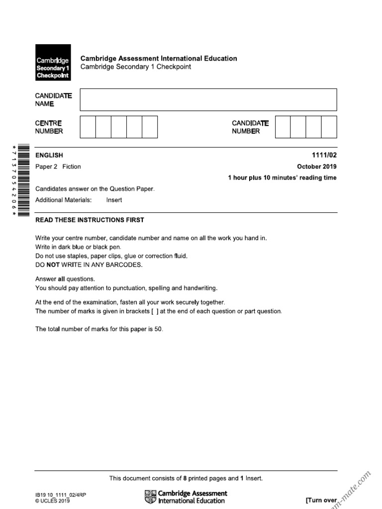 October 2019 Paper 2 Questions | PDF