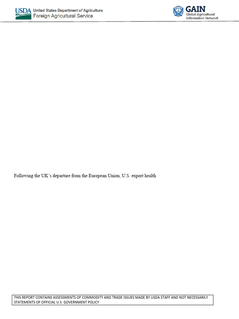 UK FAIRS Export Certificate Overview | PDF | Avian Influenza | Meat