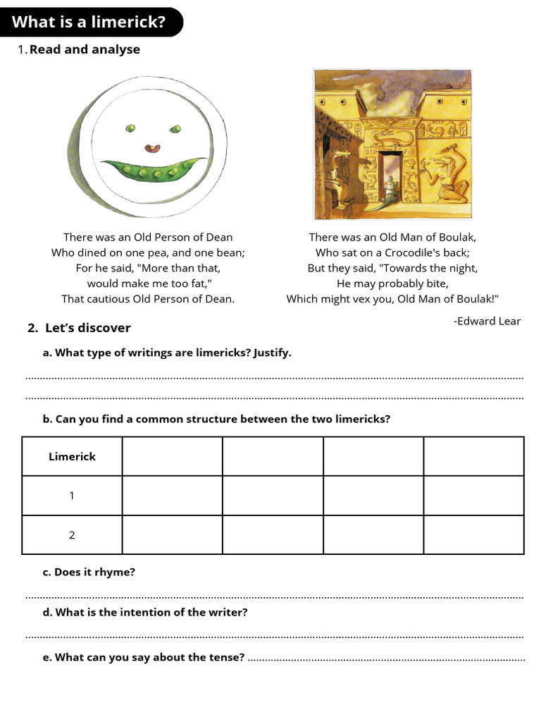What Is A Limerick - kbk9w5d85gn | PDF