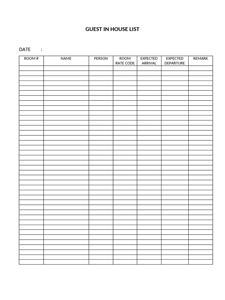 Guest in House List | PDF