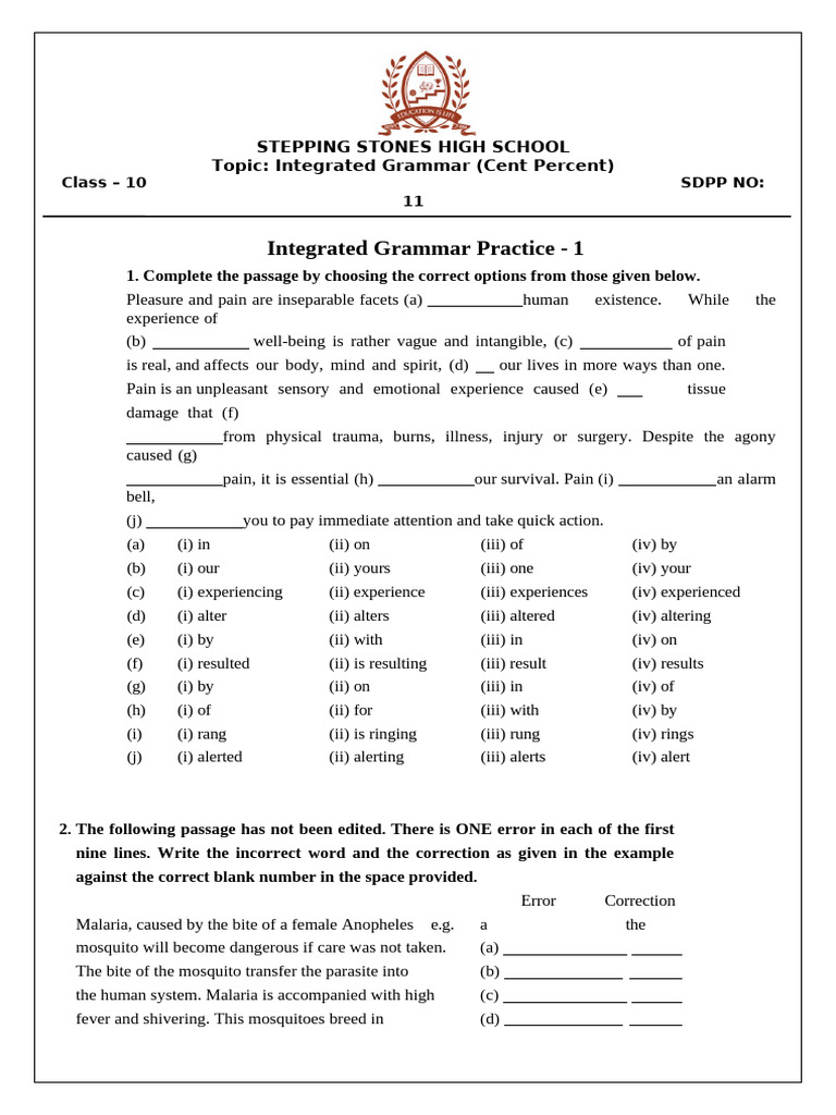 Integrated Grammar Practice - Cent Percent | PDF | Bhagavad Gita | Pain