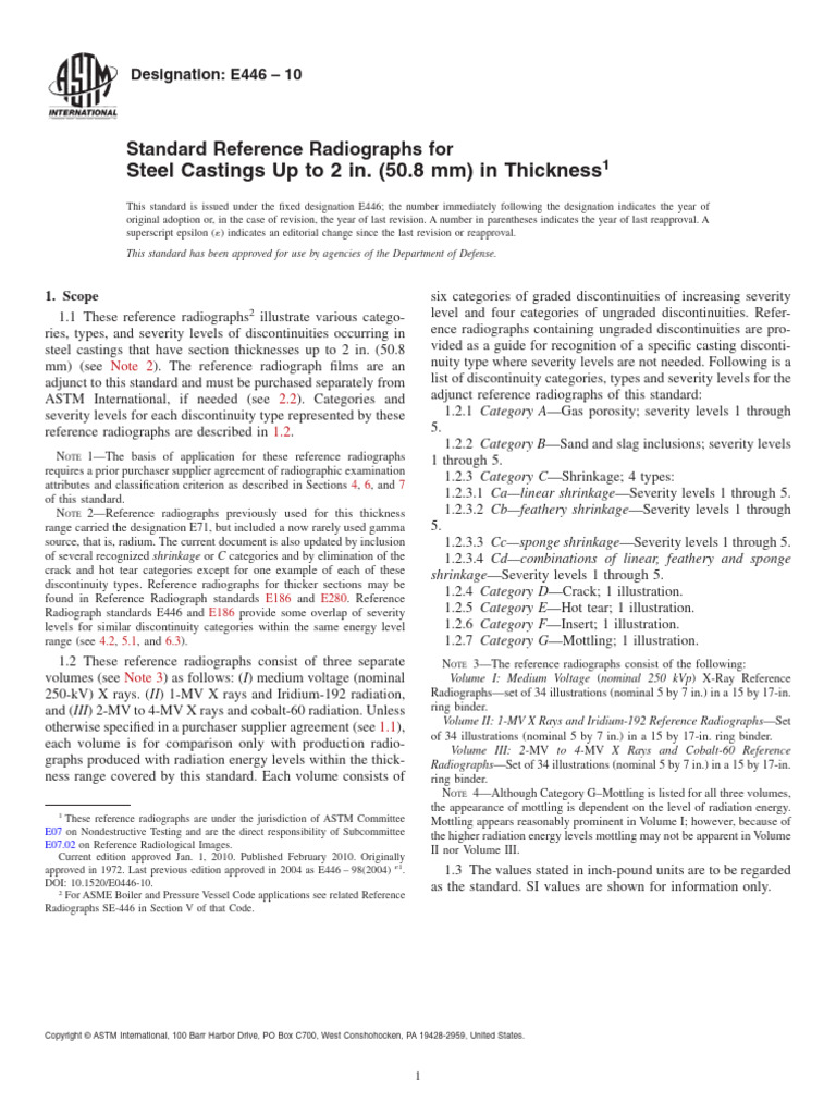 ASTM E446.lmwt3869 | PDF | Radiography | X Ray