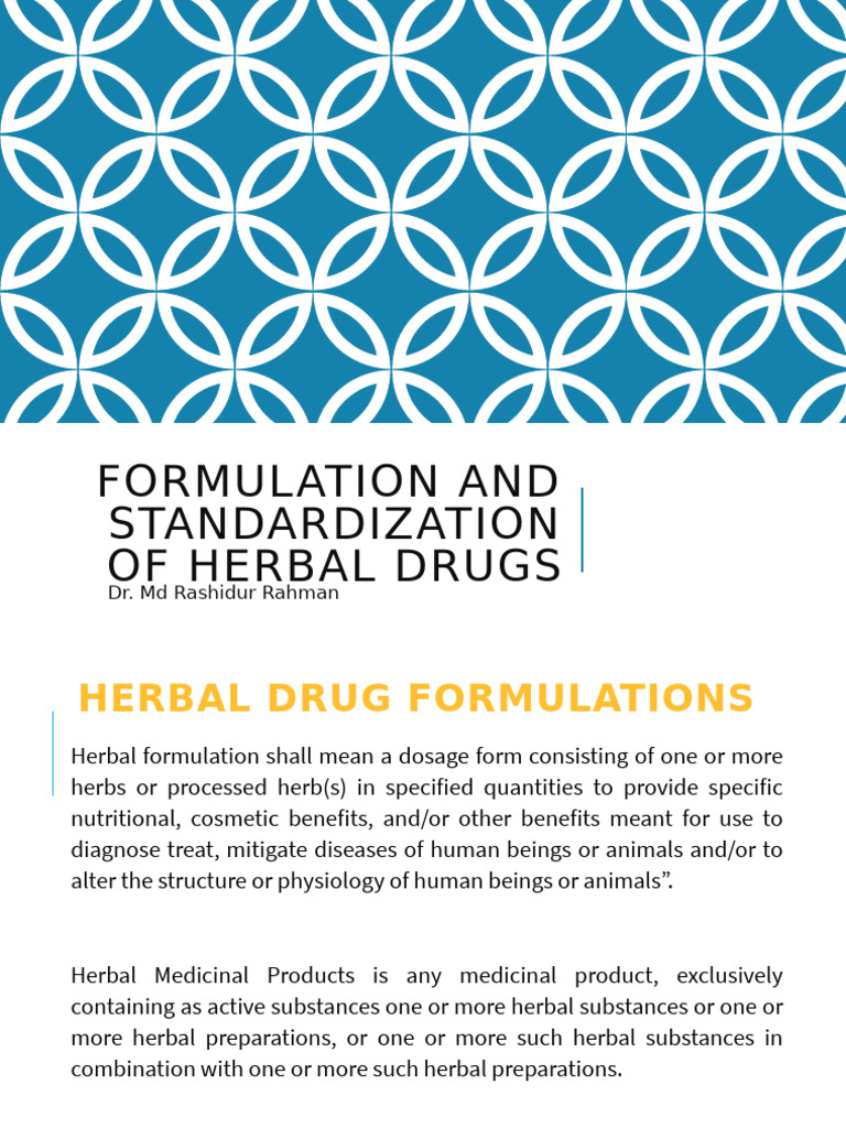 Fomulation and Standardization of Herbal Drugs | PDF | Ayurveda ...