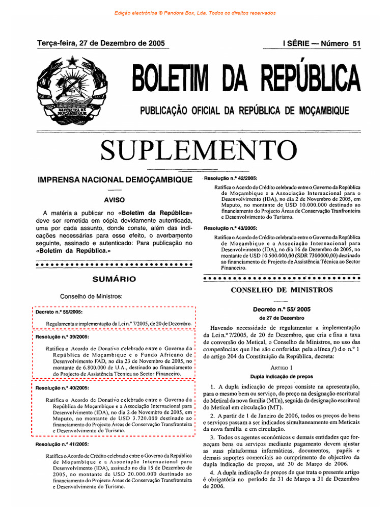 Regulamentação da Conversão do Metical | PDF | Contabilidade | Impostos