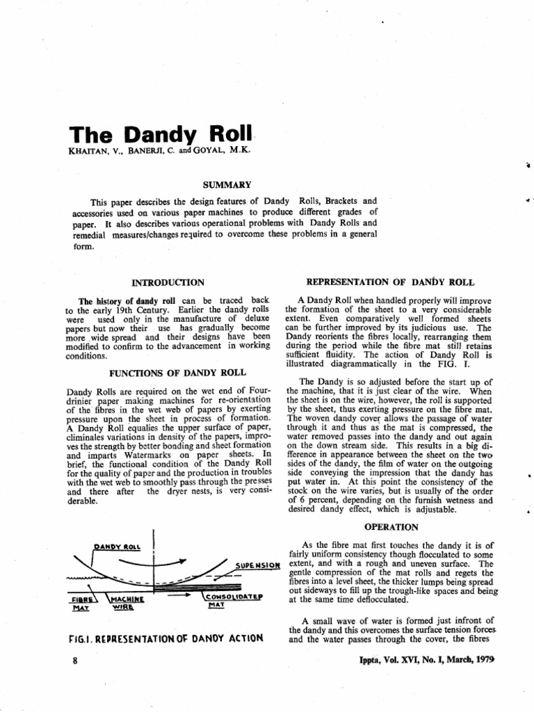 IPPTA XVI1 8 14 The Dandy Roll | PDF | Wire | Paper