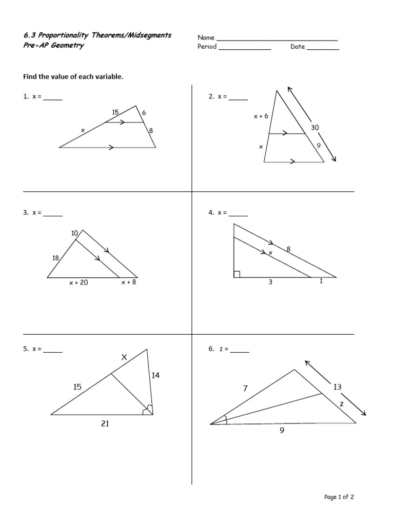 Proportionality Theorems in Geometry | PDF