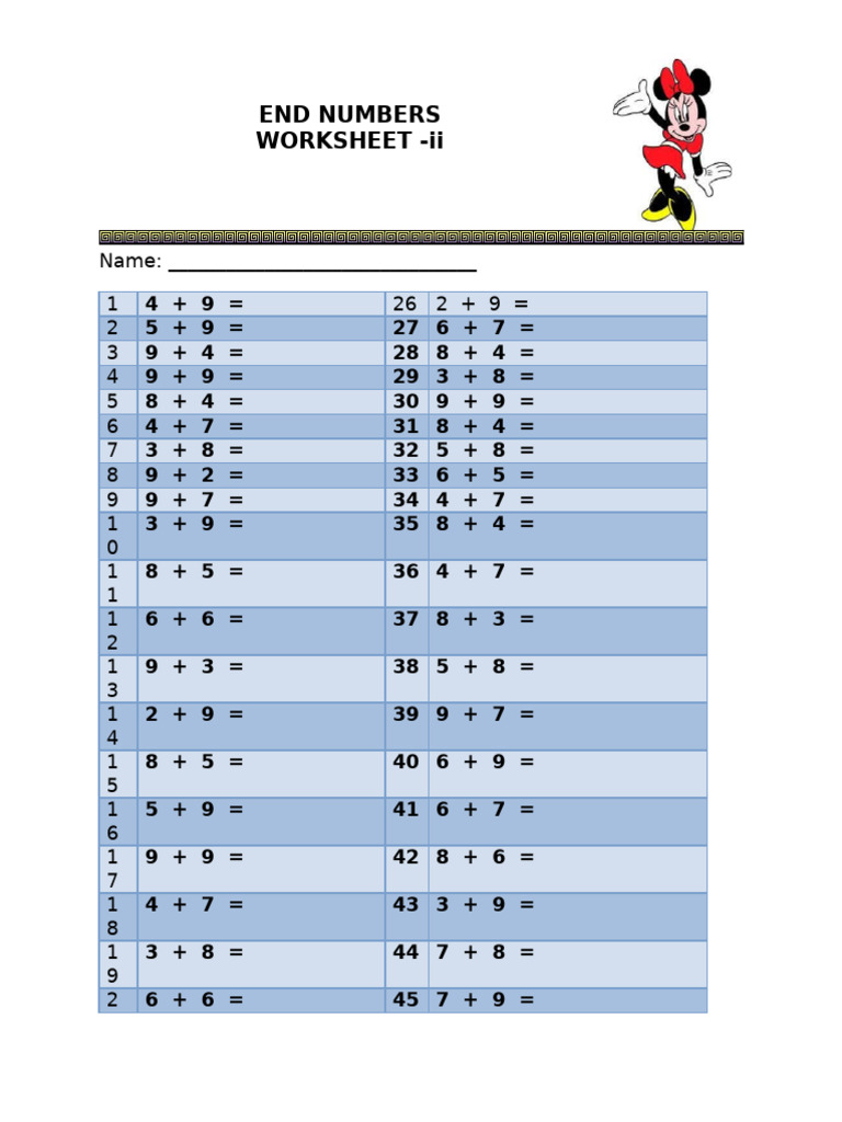 Addition Practice Worksheet | PDF