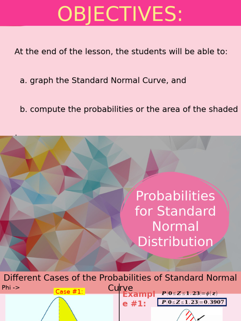 Standard Normal Curve Probability Cases | PDF | Normal Distribution ...