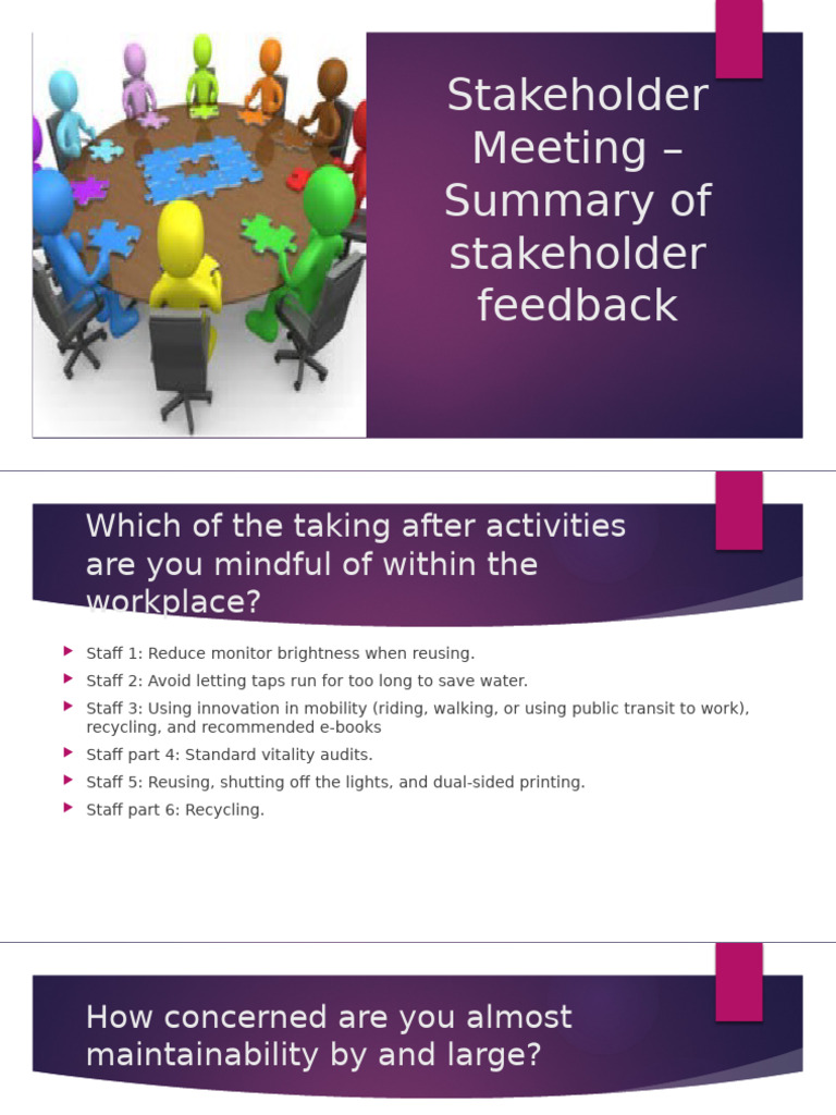 Stakeholder Meeting - Summary of Stakeholder Feedback | PDF ...