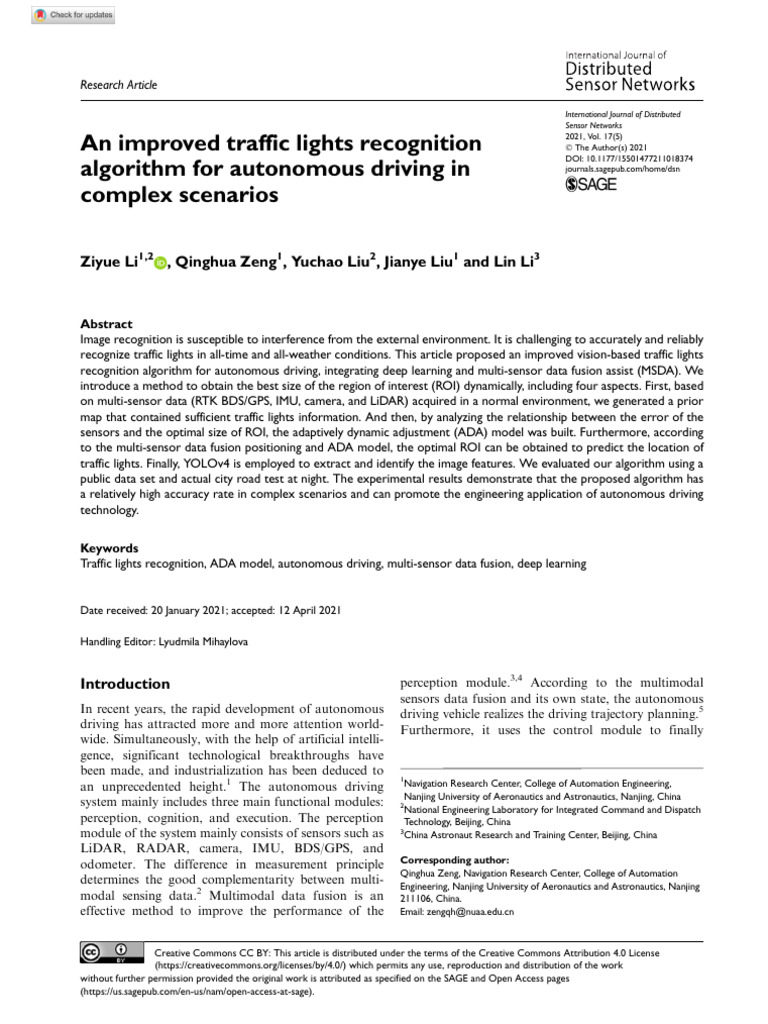 Li Et Al 2021 An Improved Traffic Lights Recognition Algorithm For ...