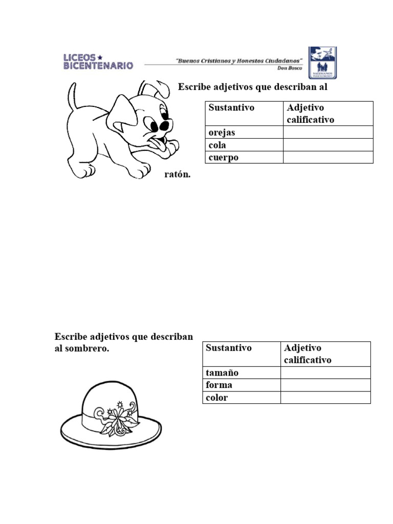 Escribe Adjetivos Que Describan Al Ratón | PDF
