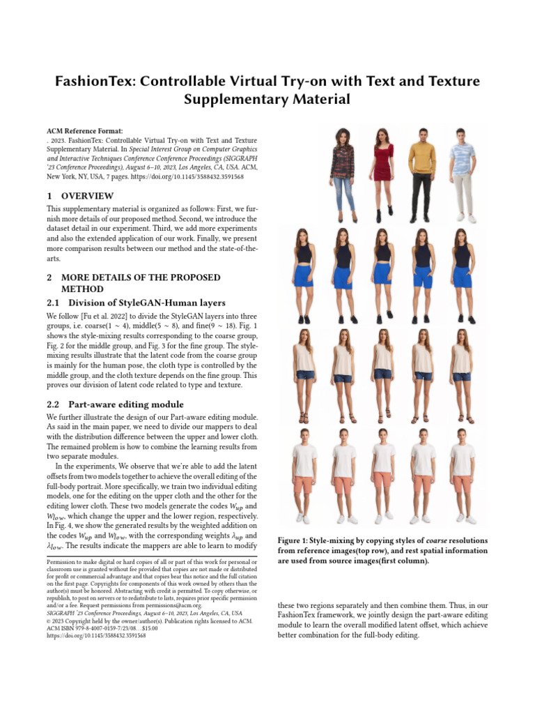FashionTex Supplementary Material | PDF | Texture Mapping