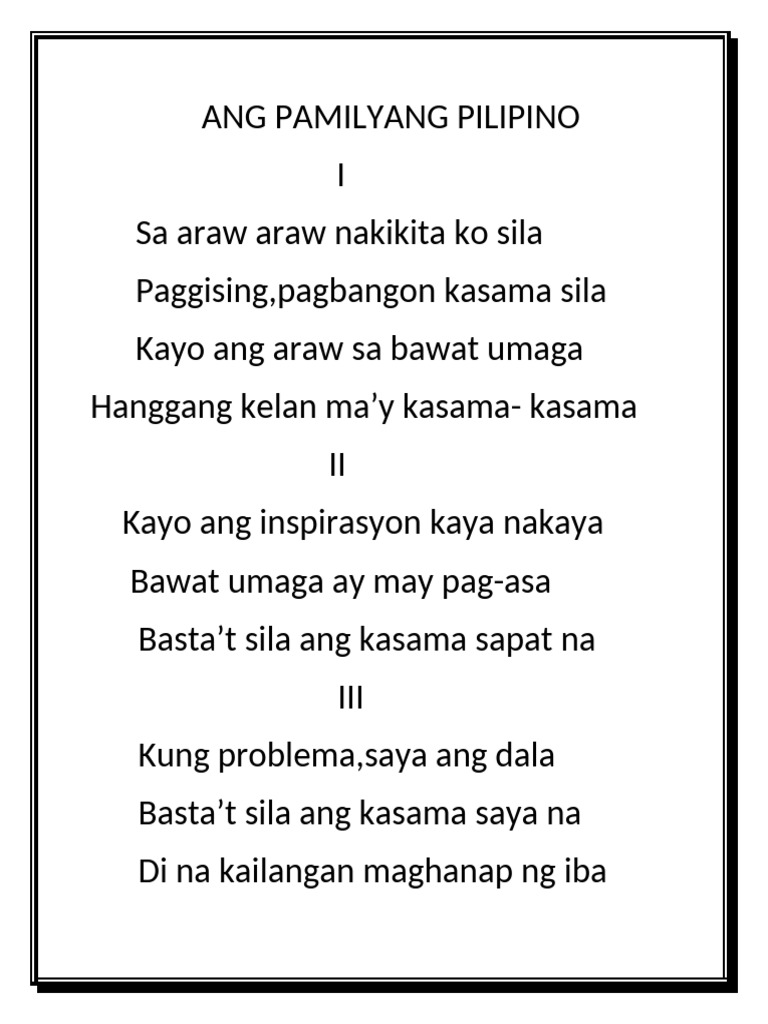 Pamilyang Filipino | PDF