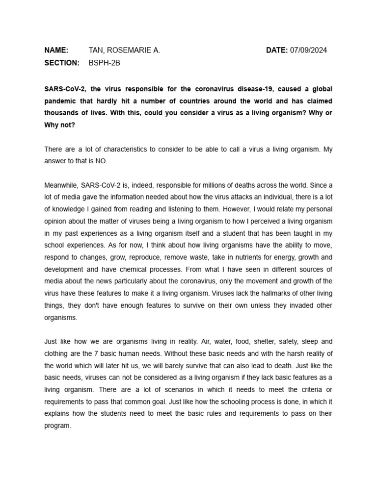 Viruses: Living or Non-Living? | PDF