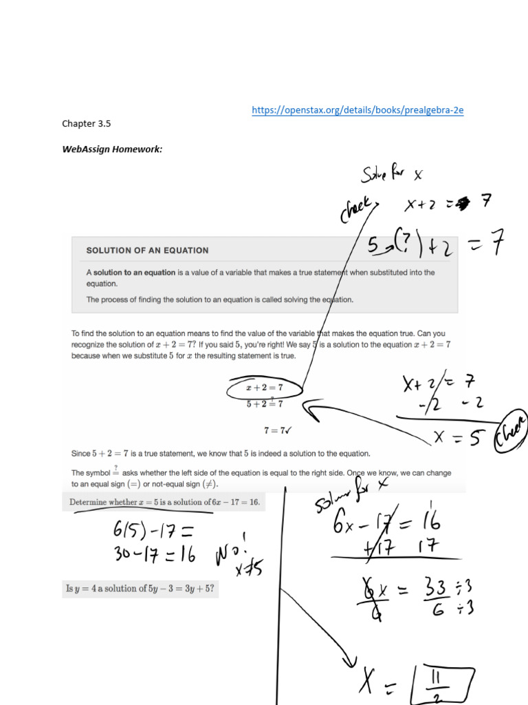 Week 4.1 Solving Equations | PDF
