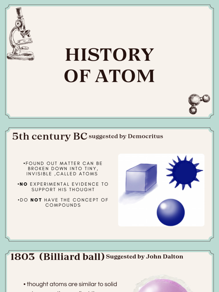 Evolution of Atomic Theory History | PDF