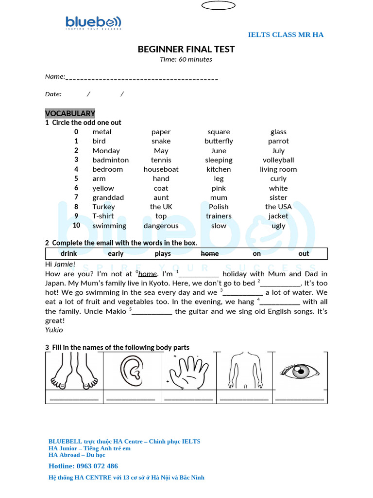 BEGINNER FINAL TEST | PDF