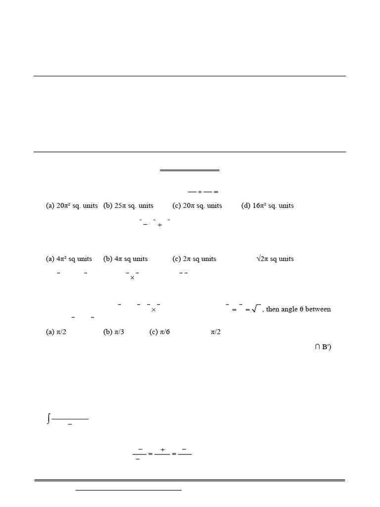 Maths Class Xii Sample Paper Test 10 For Board Exam 2025 QP | PDF ...